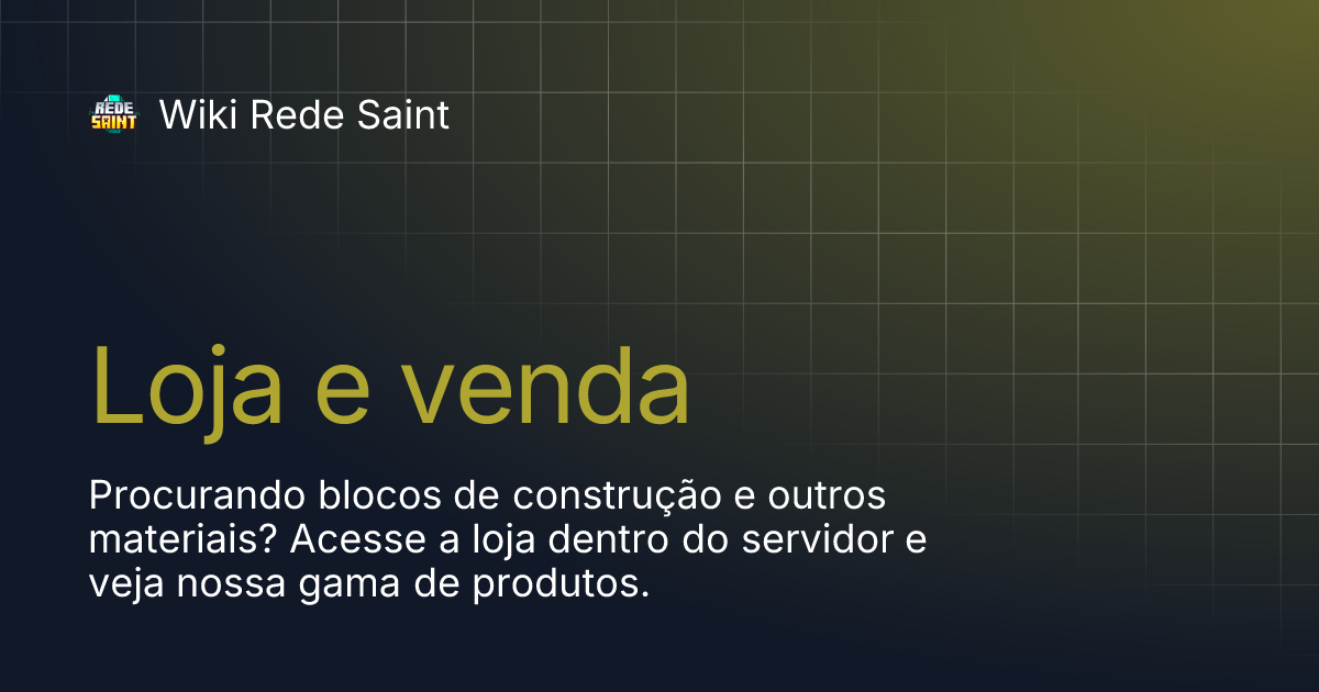 Loja e venda | Wiki Rede Saint